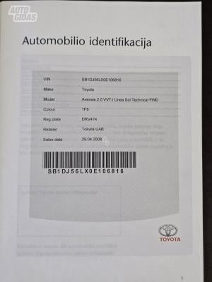 Серый Тойота Авенсис 2008 в Вильнюс, объемом двигателя 2.00 л и пробегом 75 тыс. км за 6990 €, фото 35 на AUTOMOTO.COM.LV