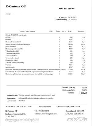 Серый Тойота Авенсис 2009 в Таллин, объемом двигателя 2.20 л и пробегом 0 тыс. км за 3699 €, фото 22 на AUTOMOTO.COM.LV