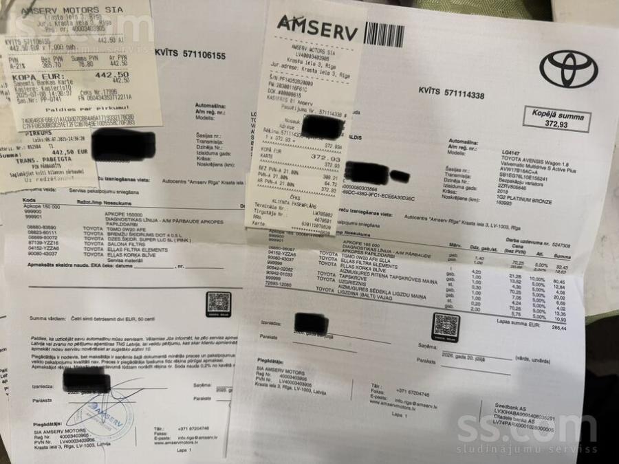 Grey Toyota Avensis 2018 in Riga, with an engine capacity of 1.80 L and mileage of 165 thousand km for 10450 €, photo 10 on AUTOMOTO.COM.LV