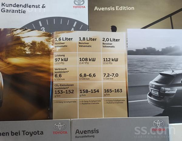 Toyota Avensis 2011 in Riga, with an engine capacity of 1.80 L and mileage of 0 thousand km for 5850 €, photo 2 on AUTOMOTO.COM.LV