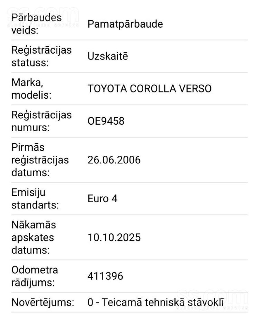 Toyota avensis-verso 2006 in Riga, with an engine capacity of 2.20 L and mileage of 411 thousand km for 2500 €, photo 20 on AUTOMOTO.COM.LV