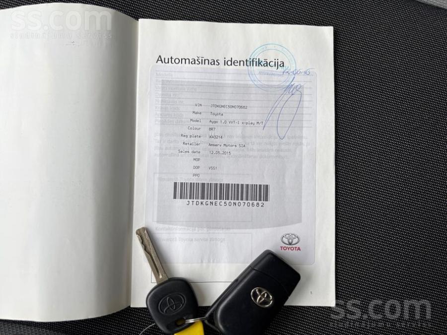 Blue Toyota Aygo 2015 in Riga, with an engine capacity of 1.00 L and mileage of 105 thousand km for 5620 €, photo 23 on AUTOMOTO.COM.LV