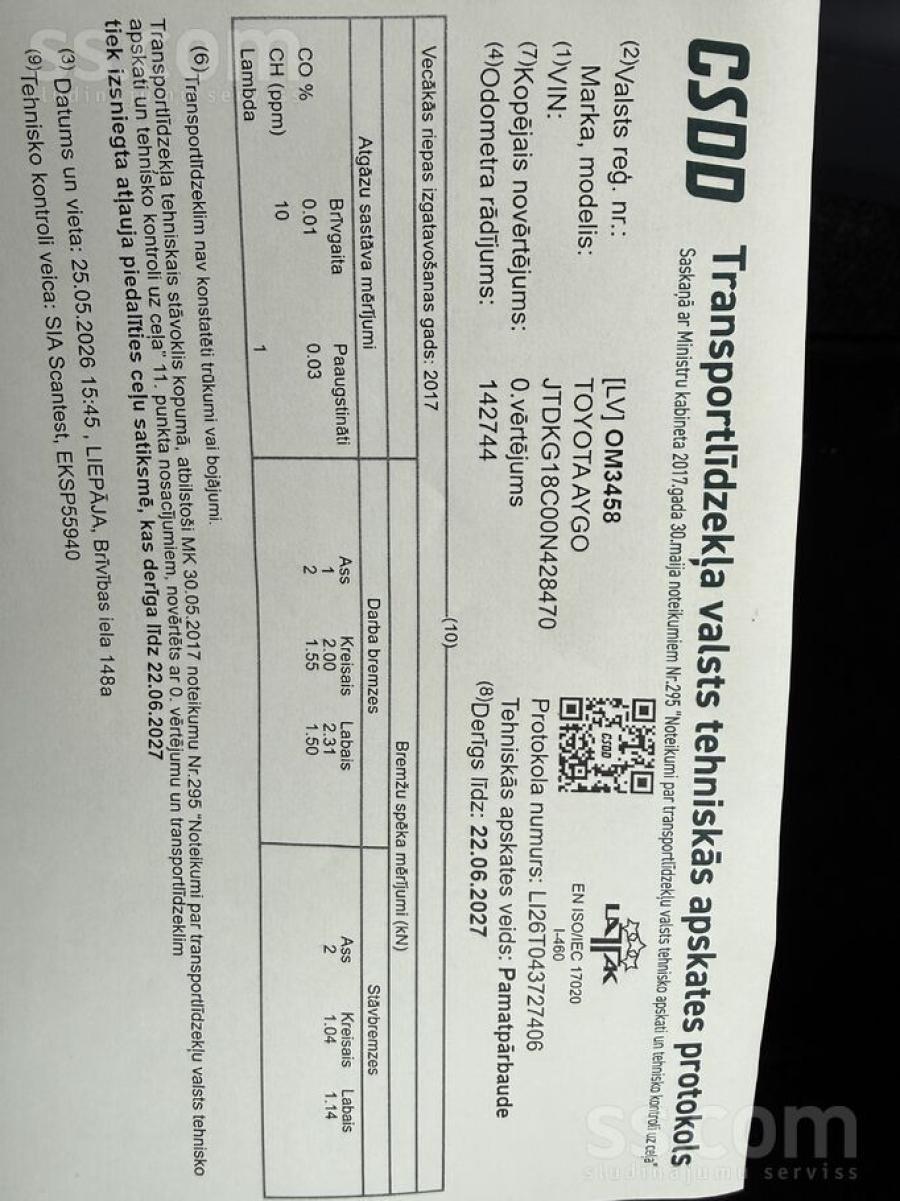 Серый Тойота Айго 2009 в Лиепая, объемом двигателя 1.00 л и пробегом 143 тыс. км за 2900 €, фото 21 на AUTOMOTO.COM.LV