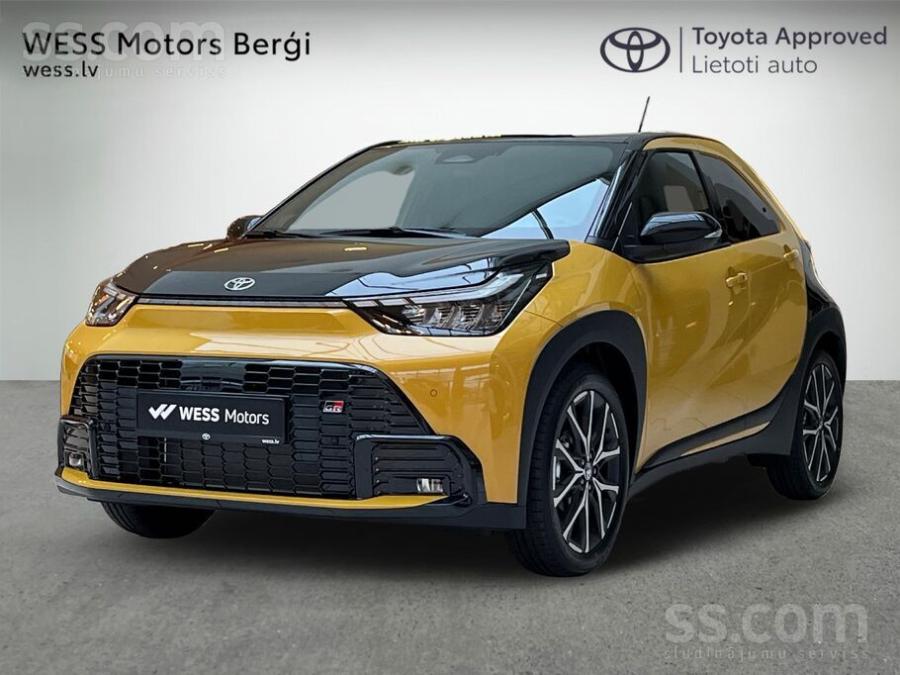 Dzeltens Toyota Aygo 2025 Rīga, ar dzinēja tilpumu 1.50 L un nobraukumu 2 tūkst. km par 24990 €, foto 1 vietnē AUTOMOTO.COM.LV