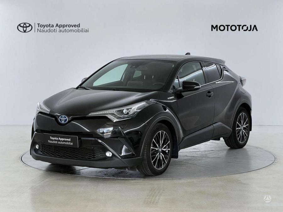 Black Toyota C-HR 2019 in Vilnius, with an engine capacity of 1.80 L and mileage of 76 thousand km for 21900 €, photo 1 on AUTOMOTO.COM.LV