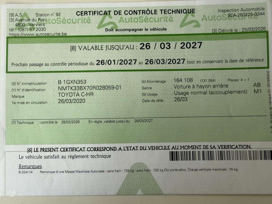 Black Toyota C-HR 2020 in Siauliai, with an engine capacity of 1.80 L and mileage of 175 thousand km for 18550 €, photo 31 on AUTOMOTO.COM.LV