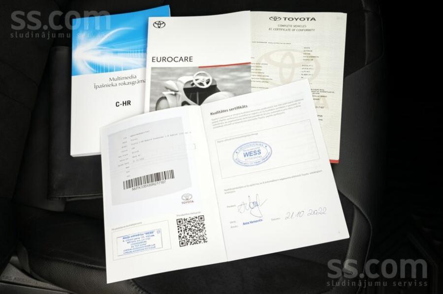 Черный Тойота C-HR 2022 в Рига, объемом двигателя 1.80 л и пробегом 70 тыс. км за 21950 €, фото 25 на AUTOMOTO.COM.LV