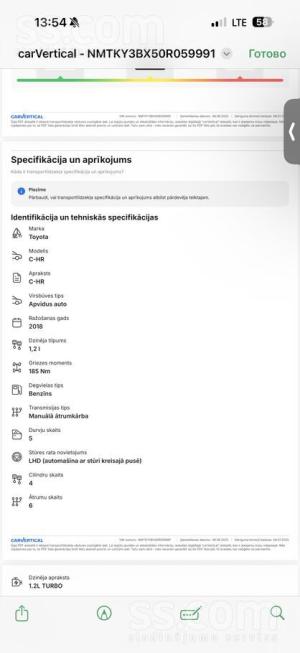 Toyota C-HR 2019 Rīga, ar dzinēja tilpumu 1.20 L un nobraukumu 48 tūkst. km par 15500 €, foto 8 vietnē AUTOMOTO.COM.LV
