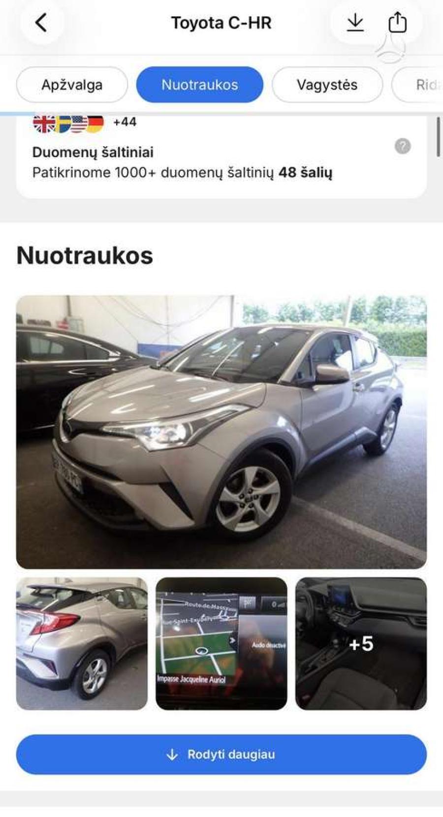 Серый Тойота C-HR 2017 в Таураге, объемом двигателя 1.80 л и пробегом 269 тыс. км за 11400 €, фото 49 на AUTOMOTO.COM.LV