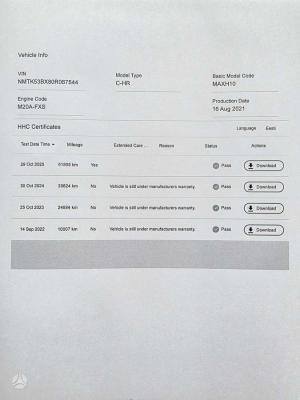 Grey Toyota C-HR 2021 in Vilnius, with an engine capacity of 1.99 L and mileage of 62 thousand km for 25650 €, photo 33 on AUTOMOTO.COM.LV