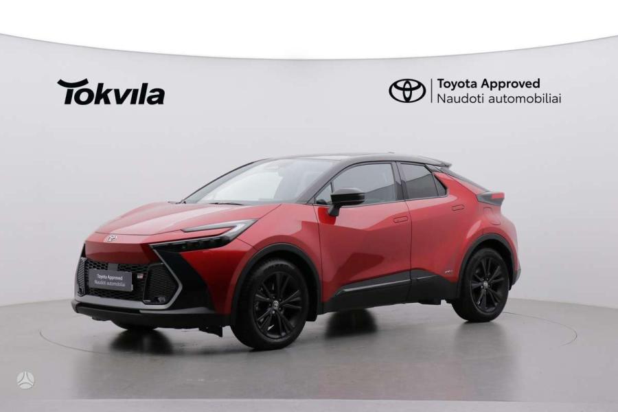 Red Toyota C-HR 2024 in Vilnius, with an engine capacity of 1.99 L and mileage of 25 thousand km for 40900 €, photo 1 on AUTOMOTO.COM.LV
