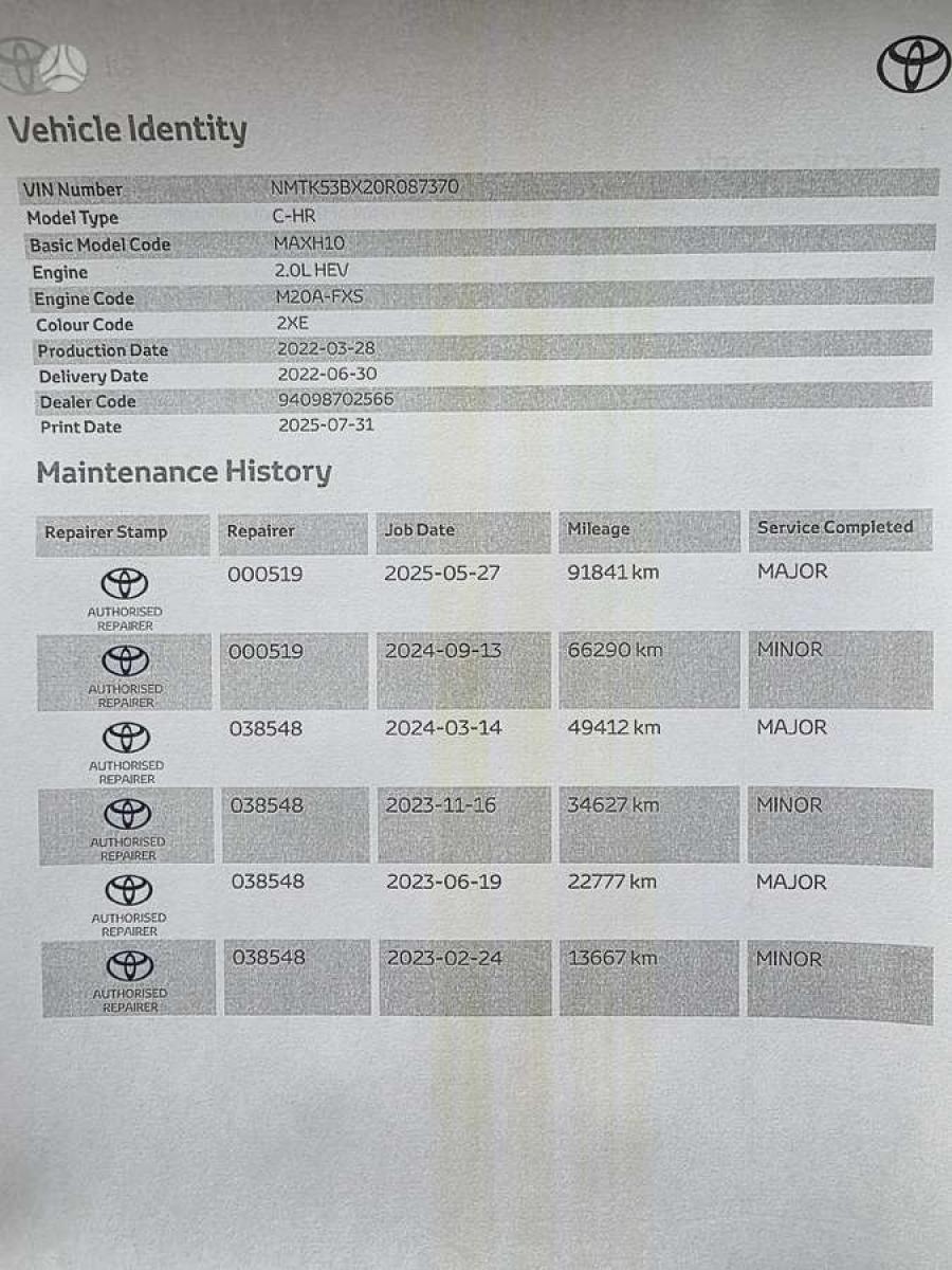 Violets Toyota C-HR 2022 Viļņa, ar dzinēja tilpumu 1.99 L un nobraukumu 95 tūkst. km par 21999 €, foto 31 vietnē AUTOMOTO.COM.LV