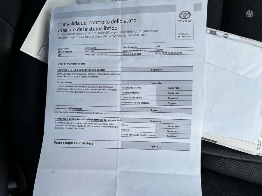 Белый Тойота C-HR 2018 в Вильнюс, объемом двигателя 1.80 л и пробегом 110 тыс. км за 16950 €, фото 25 на AUTOMOTO.COM.LV