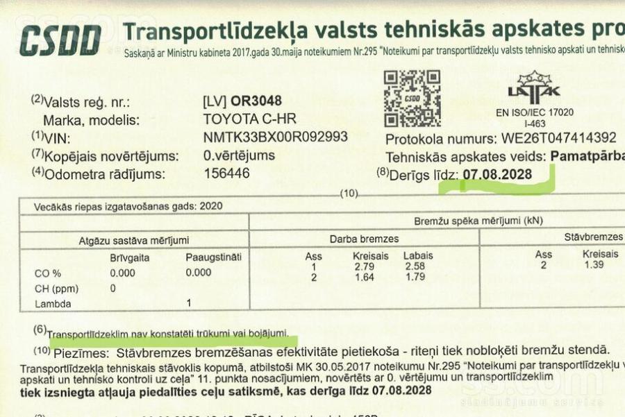 Белый Тойота C-HR 2021 в Рига, объемом двигателя 1.80 л и пробегом 156 тыс. км за 18490 €, фото 36 на AUTOMOTO.COM.LV
