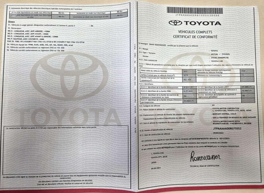 Белый Тойота C-HR 2025 в Шяуляй, объемом двигателя 1.80 л и пробегом 24 тыс. км за 27500 €, фото 22 на AUTOMOTO.COM.LV