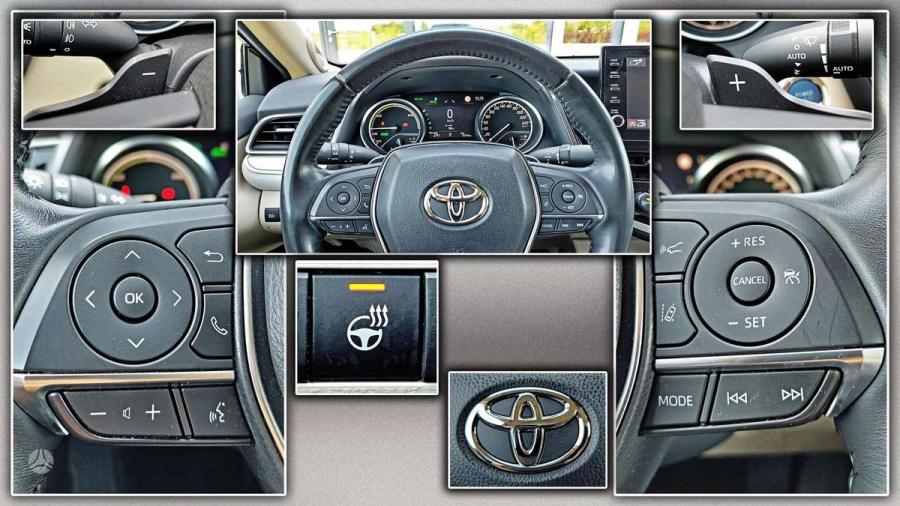 Black Toyota Camry 2023 in Vilnius, with an engine capacity of 2.50 L and mileage of 63 thousand km for 32500 €, photo 37 on AUTOMOTO.COM.LV