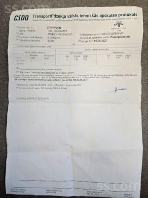 Toyota Camry 2020 in Riga, with an engine capacity of 2.50 L and mileage of 94 thousand km for 18500 €, photo 5 on AUTOMOTO.COM.LV