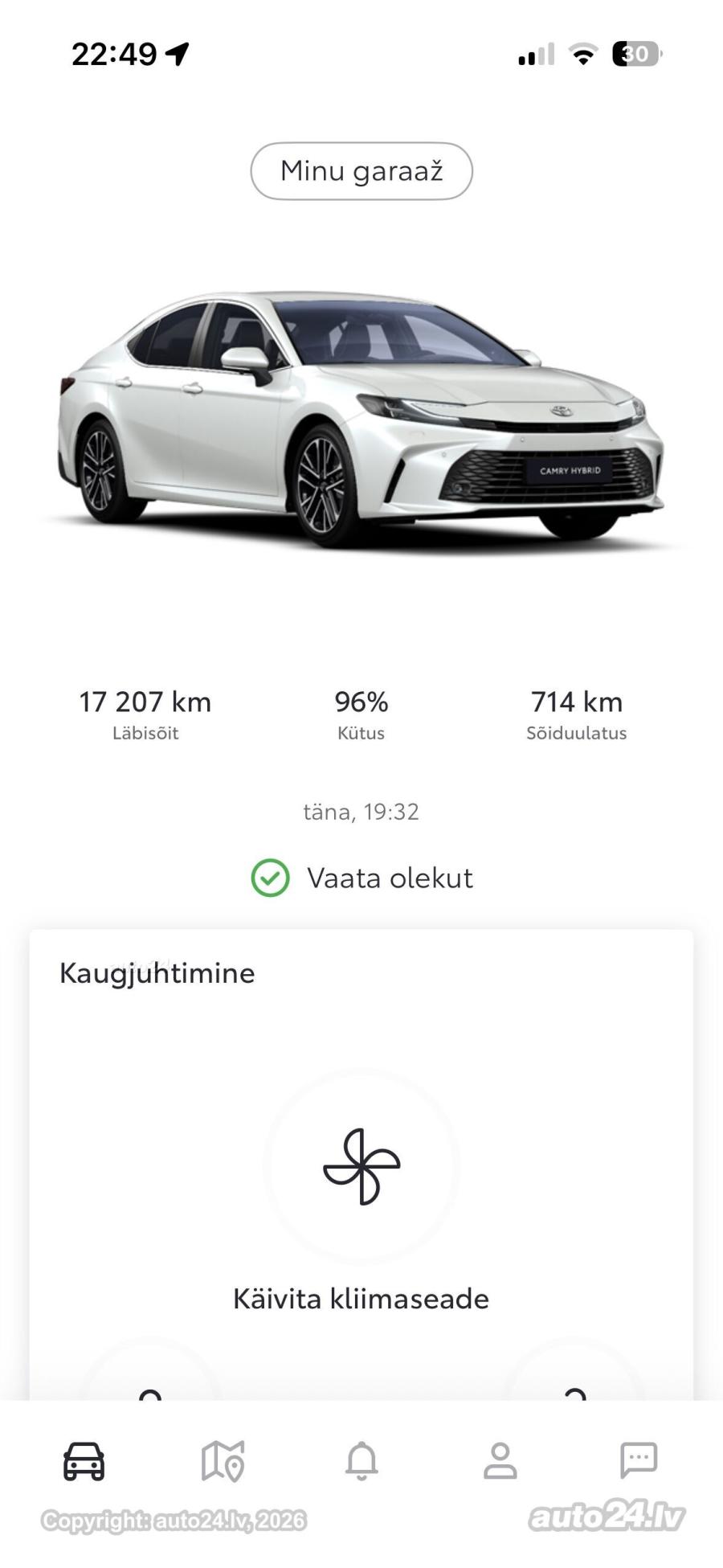 Белый Тойота Камри 2024 в Таллин, объемом двигателя 2.50 л и пробегом 17 тыс. км за 43999 €, фото 13 на AUTOMOTO.COM.LV