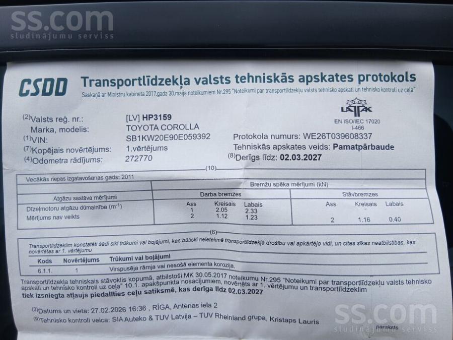 Черный Тойота Королла 2004 в Рига, объемом двигателя 2.00 л и пробегом 275 тыс. км за 1650 €, фото 22 на AUTOMOTO.COM.LV