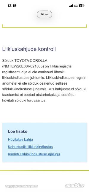 Melns Toyota Corolla 2005 Tallina, ar dzinēja tilpumu 2.00 L un nobraukumu 312 tūkst. km par 2750 €, foto 14 vietnē AUTOMOTO.COM.LV