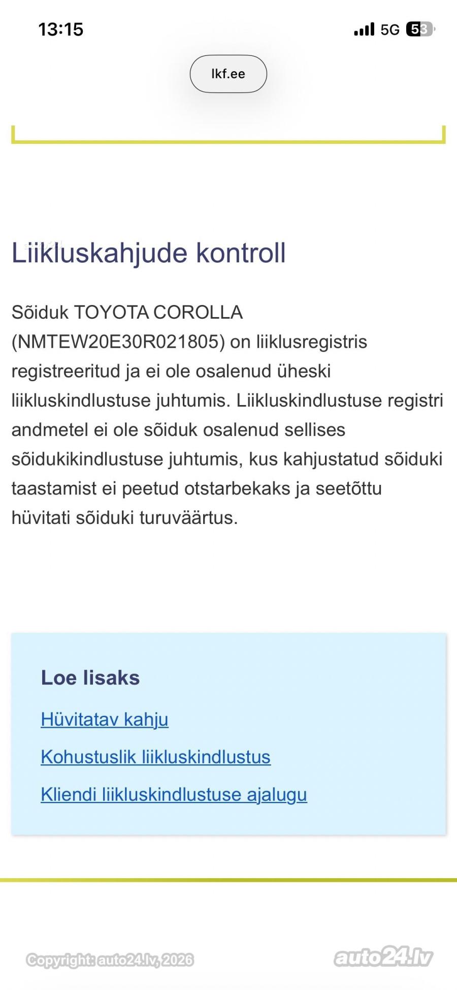 Melns Toyota Corolla 2005 Tallina, ar dzinēja tilpumu 2.00 L un nobraukumu 312 tūkst. km par 2750 €, foto 14 vietnē AUTOMOTO.COM.LV