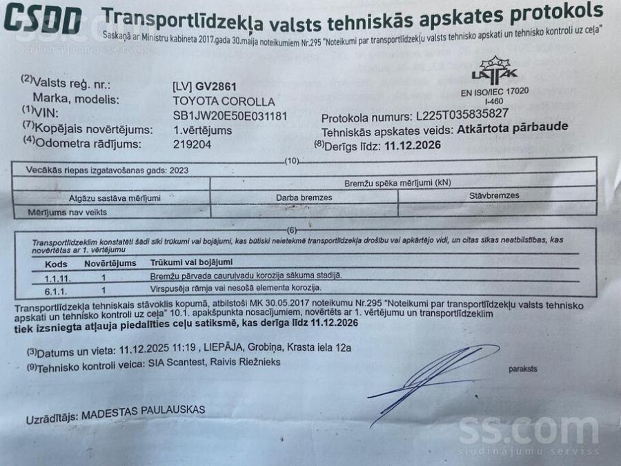 Zils Toyota Corolla 2003 Liepāja, ar dzinēja tilpumu 2.00 L un nobraukumu 219 tūkst. km par 1200 €, foto 5 vietnē AUTOMOTO.COM.LV