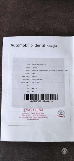 Brūns Toyota Corolla 2019 Viļņa, ar dzinēja tilpumu 1.80 L un nobraukumu 133 tūkst. km par 16500 €, foto 26 vietnē AUTOMOTO.COM.LV