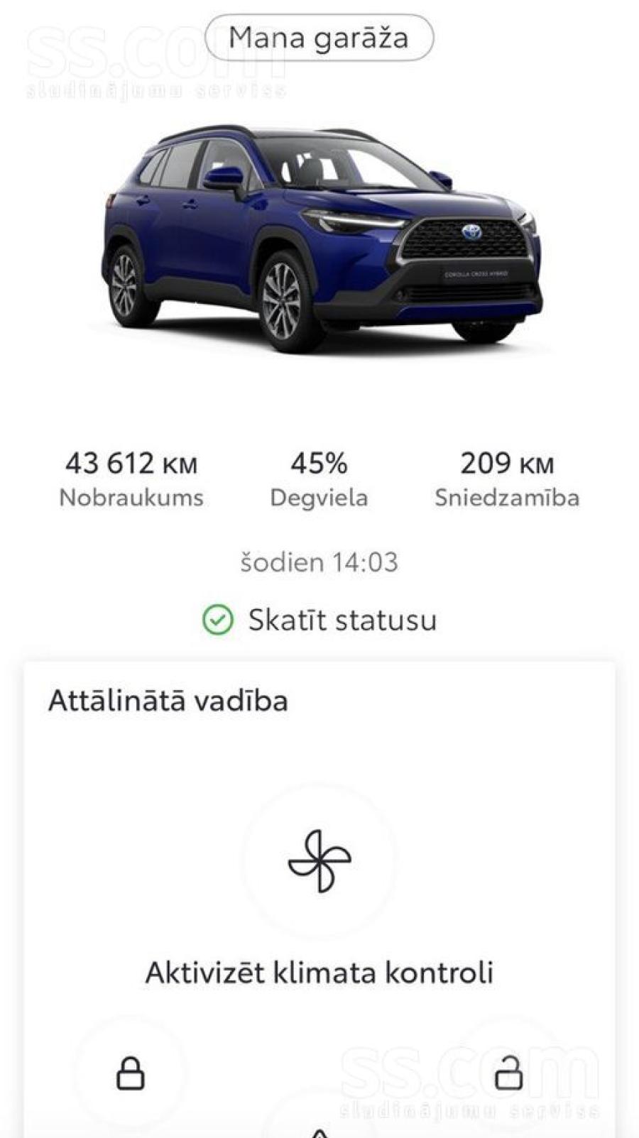 Zils Toyota Corolla Cross 2023 Ventspils, ar dzinēja tilpumu 2.00 L un nobraukumu 44 tūkst. km par 33500 €, foto 15 vietnē AUTOMOTO.COM.LV