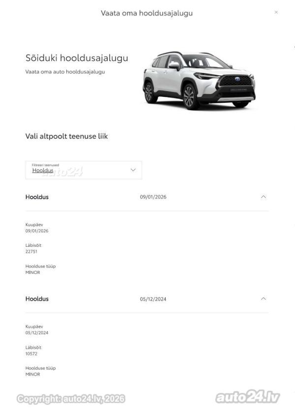 Balts Toyota Corolla Cross 2023 Tallina, ar dzinēja tilpumu 1.80 L un nobraukumu 29 tūkst. km par 27800 €, foto 10 vietnē AUTOMOTO.COM.LV