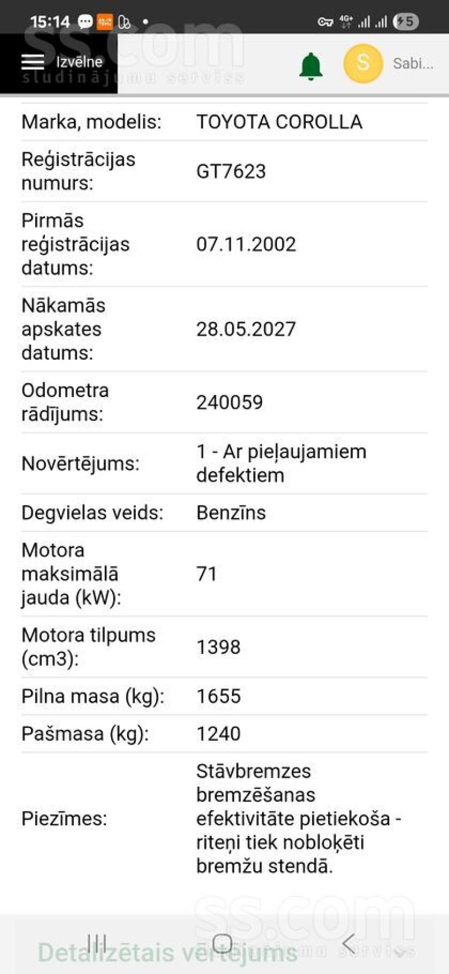Zaļš Toyota Corolla 2002 Rīga, ar dzinēja tilpumu 1.40 L un nobraukumu 0 tūkst. km par 620 €, foto 27 vietnē AUTOMOTO.COM.LV