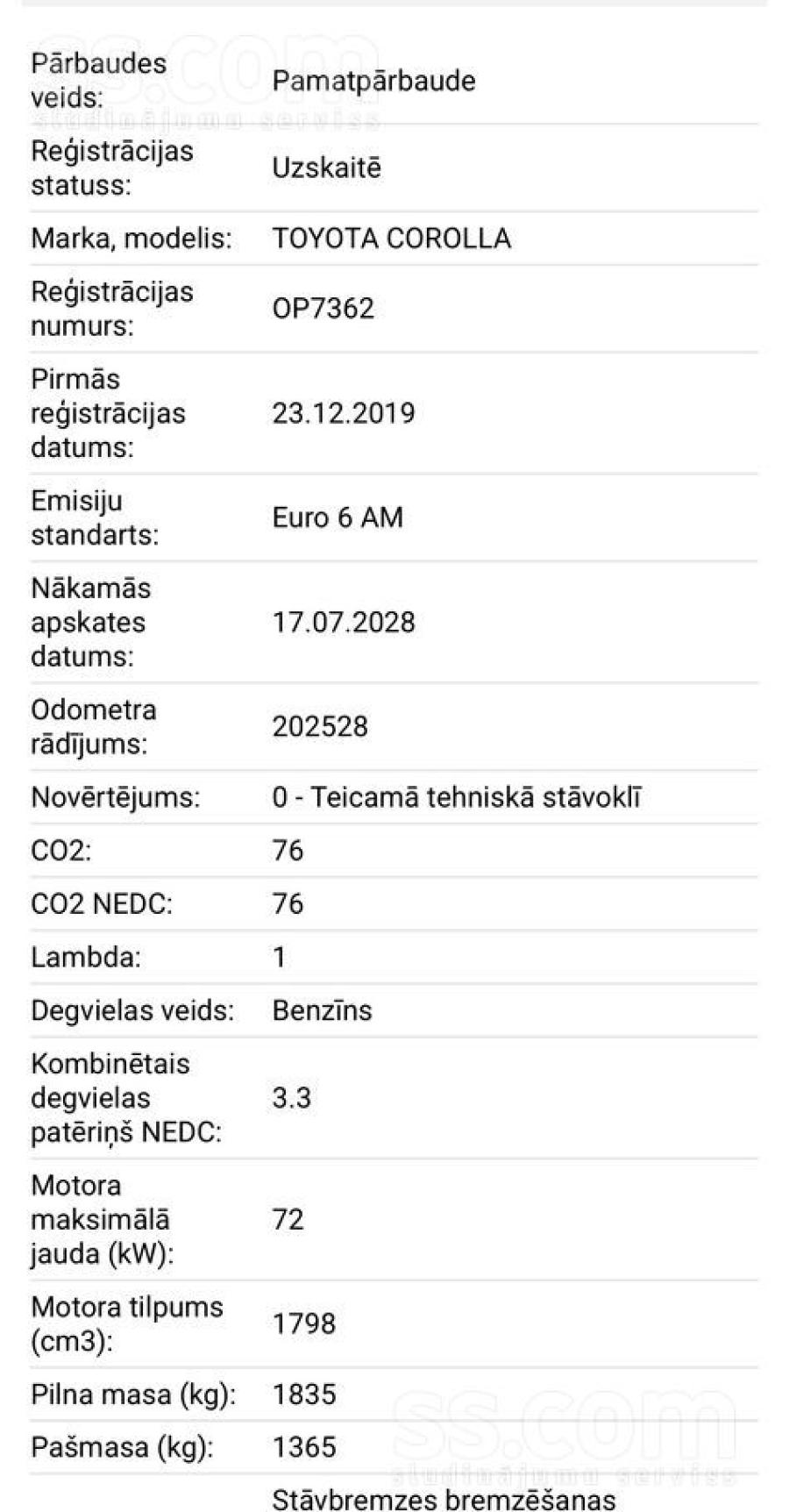 Серый Тойота Королла 2019 в Рига, объемом двигателя 1.80 л и пробегом 203 тыс. км за 14995 €, фото 36 на AUTOMOTO.COM.LV