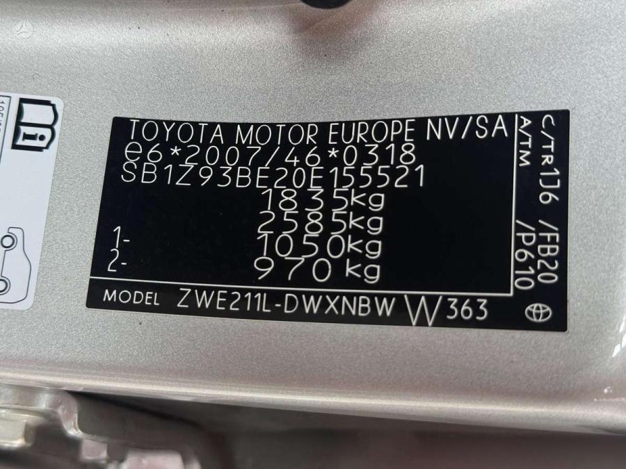 Pelēks Toyota Corolla 2020 Šauļi, ar dzinēja tilpumu 1.80 L un nobraukumu 79 tūkst. km par 18900 €, foto 30 vietnē AUTOMOTO.COM.LV