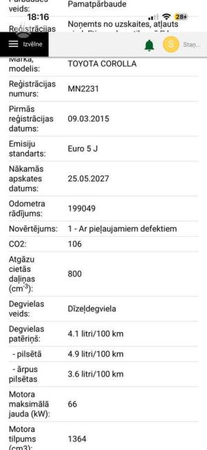 Sarkans Toyota Corolla 2015 Rīga, ar dzinēja tilpumu 1.40 L un nobraukumu 199 tūkst. km par 6350 €, foto 34 vietnē AUTOMOTO.COM.LV