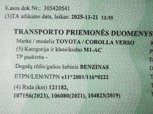 Pelēks Toyota Corolla Verso 2006 Viļņa, ar dzinēja tilpumu 1.80 L un nobraukumu 125 tūkst. km par 3550 €, foto 37 vietnē AUTOMOTO.COM.LV