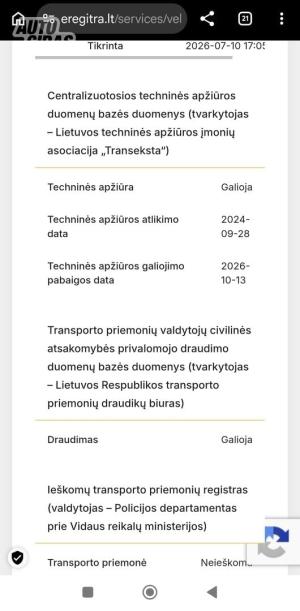 Тойота Королла Версо 2002 в Ионава, объемом двигателя 2.00 л и пробегом 261 тыс. км за 750 €, фото 21 на AUTOMOTO.COM.LV