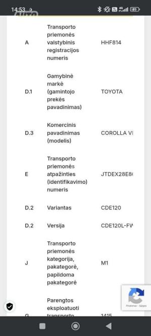 Тойота Королла Версо 2003 в Вильнюс, объемом двигателя 2.00 л и пробегом 474 тыс. км за 550 €, фото 13 на AUTOMOTO.COM.LV