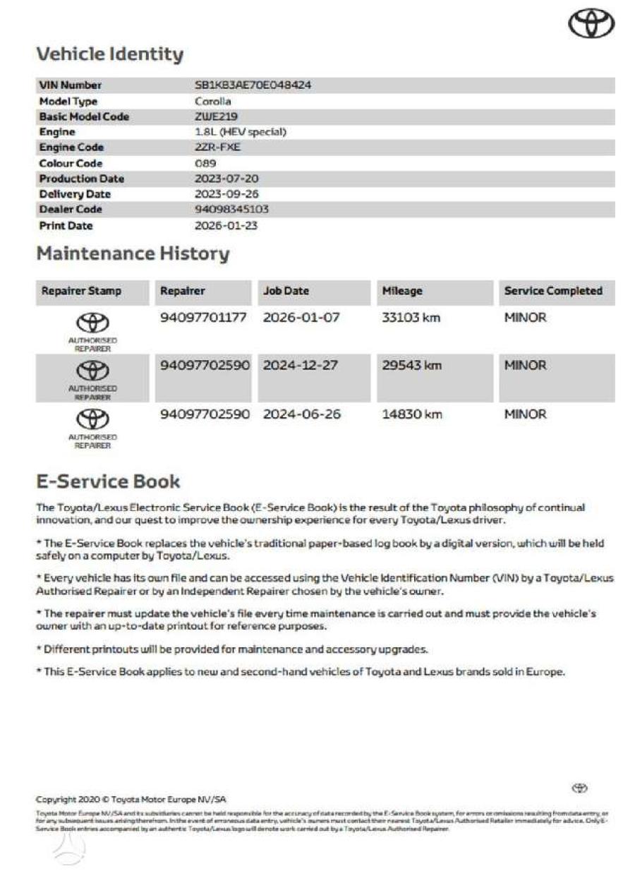 White Toyota Corolla 2023 in Siauliai, with an engine capacity of 1.80 L and mileage of 33 thousand km for 21500 €, photo 28 on AUTOMOTO.COM.LV