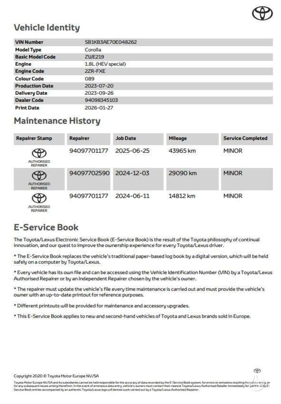 White Toyota Corolla 2023 in Siauliai, with an engine capacity of 1.80 L and mileage of 53 thousand km for 21500 €, photo 32 on AUTOMOTO.COM.LV