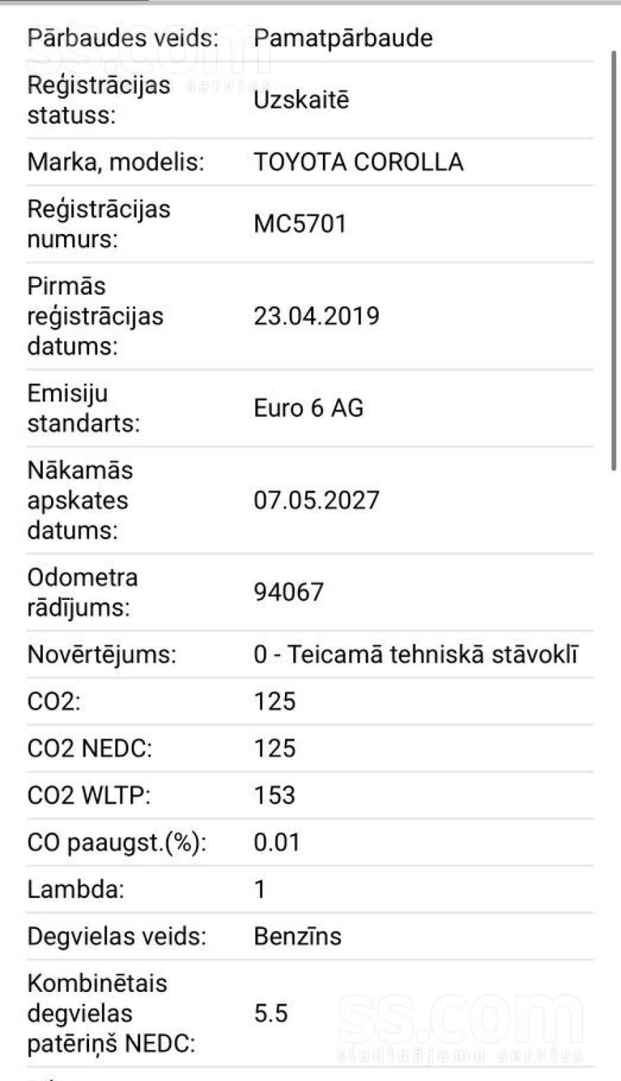 Белый Тойота Королла 2019 в Рига, объемом двигателя 1.60 л и пробегом 101 тыс. км за 14800 €, фото 32 на AUTOMOTO.COM.LV