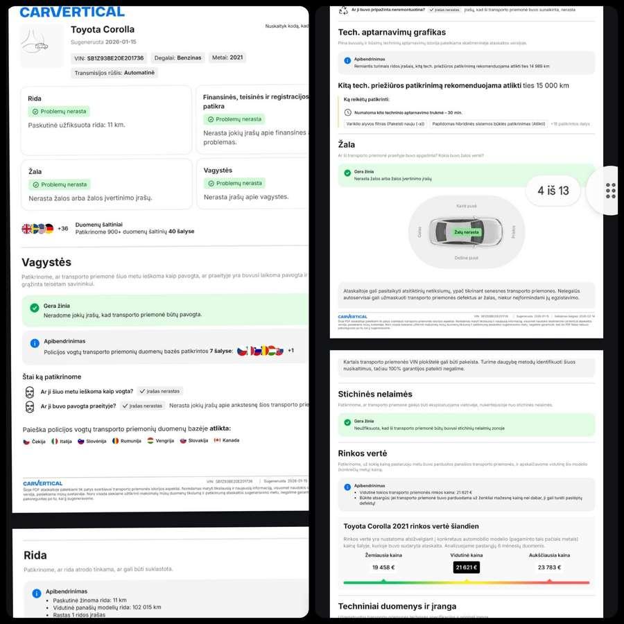 Balts Toyota Corolla 2021 Viļņa, ar dzinēja tilpumu 1.80 L un nobraukumu 265 tūkst. km par 12300 €, foto 30 vietnē AUTOMOTO.COM.LV