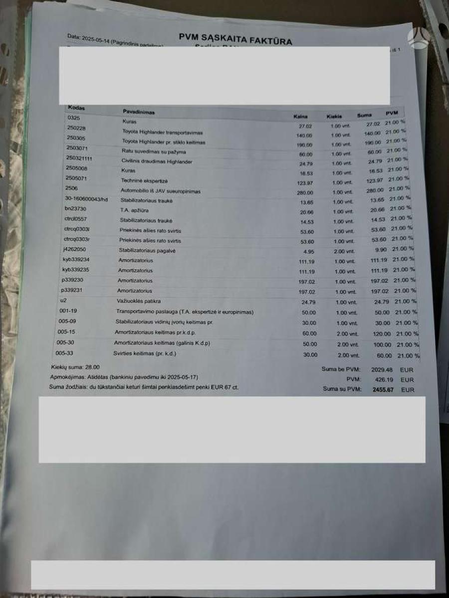 Белый Тойота Хайлендер 2008 в Вильнюс, объемом двигателя 3.31 л и пробегом 300 тыс. км за 7900 €, фото 29 на AUTOMOTO.COM.LV
