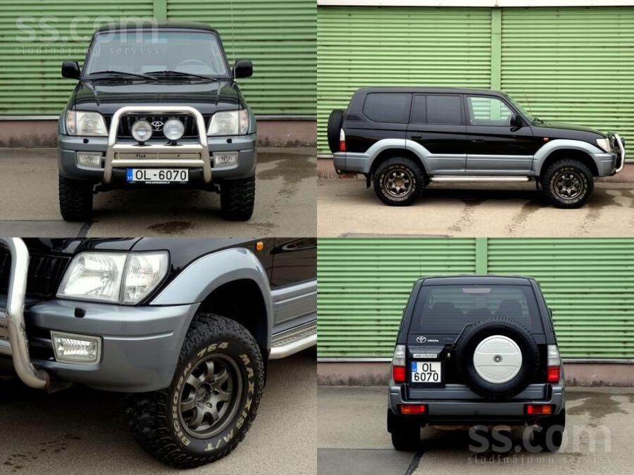 Black Toyota Land Cruiser 2000 in Riga, with an engine capacity of 3.00 L and mileage of 257 thousand km for 8900 €, photo 12 on AUTOMOTO.COM.LV