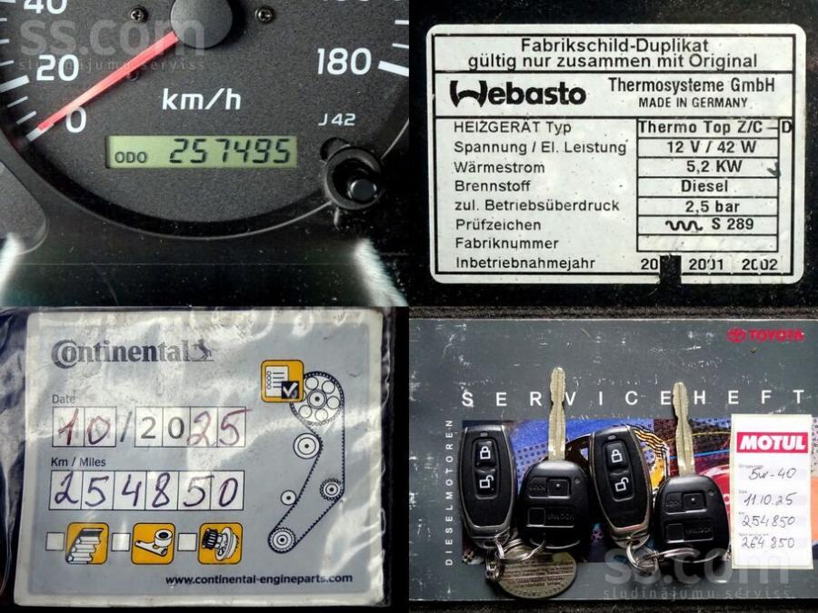 Black Toyota Land Cruiser 2000 in Riga, with an engine capacity of 3.00 L and mileage of 257 thousand km for 8900 €, photo 16 on AUTOMOTO.COM.LV