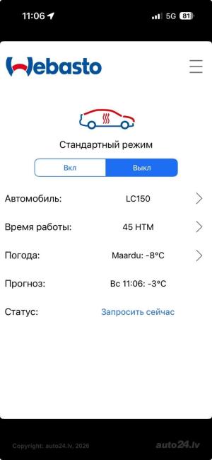 Белый Тойота Ленд Крузер 2016 в Таллин, объемом двигателя 2.80 л и пробегом 151 тыс. км за 36900 €, фото 10 на AUTOMOTO.COM.LV