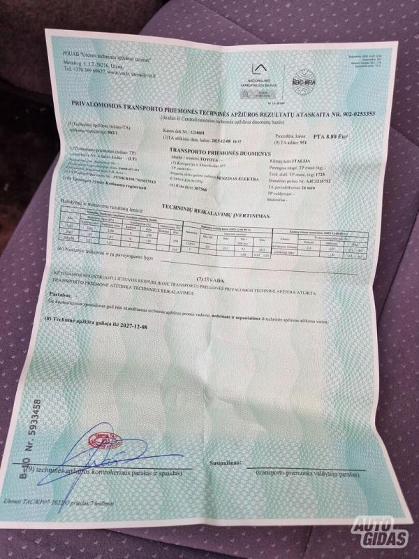 Тойота Приус 2008 в Вильнюс, объемом двигателя 1.50 л и пробегом 302 тыс. км за 3099 €, фото 9 на AUTOMOTO.COM.LV