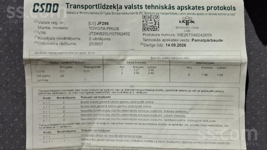 Sarkans Toyota Prius 2006 Rīga, ar dzinēja tilpumu 1.50 L un nobraukumu 254 tūkst. km par 1999 €, foto 13 vietnē AUTOMOTO.COM.LV