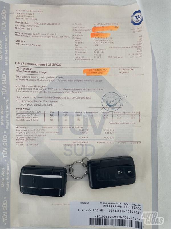 Белый Тойота Приус 2007 в Вильнюс, объемом двигателя 1.50 л и пробегом 294 тыс. км за 3950 €, фото 7 на AUTOMOTO.COM.LV