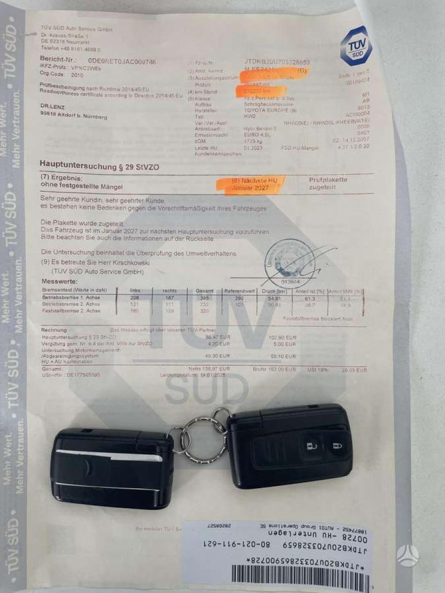 Белый Тойота Приус 2007 в Вильнюс, объемом двигателя 1.50 л и пробегом 294 тыс. км за 3850 €, фото 7 на AUTOMOTO.COM.LV