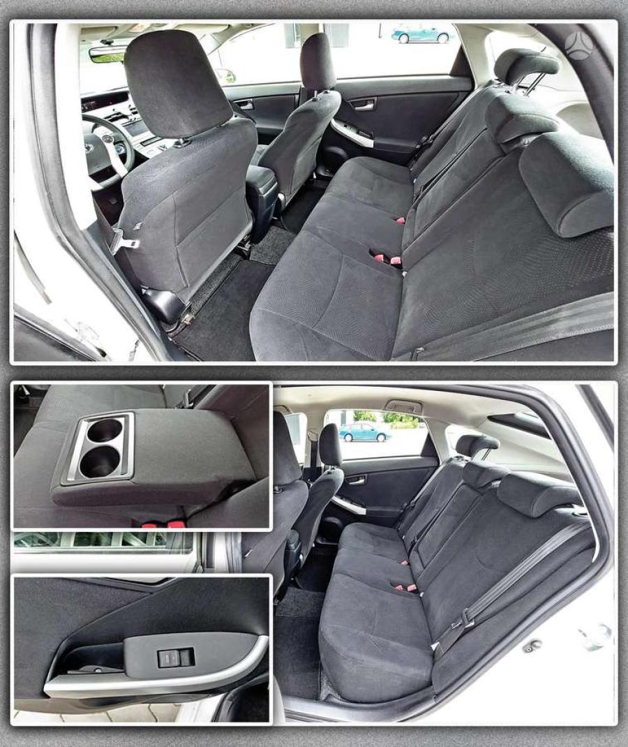 White Toyota Prius 2012 in Vilnius, with an engine capacity of 1.80 L and mileage of 105 thousand km for 9700 €, photo 34 on AUTOMOTO.COM.LV