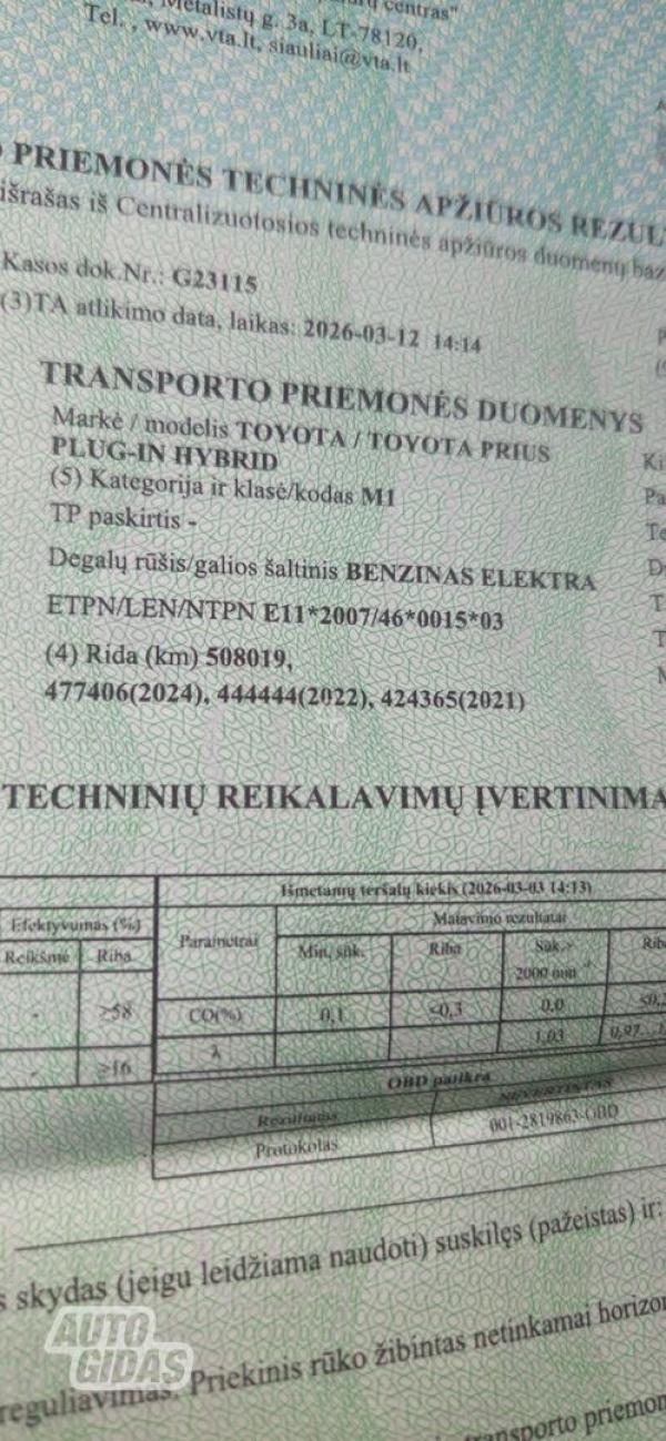 Белый Тойота Приус 2013 в Вильнюс, объемом двигателя 1.80 л и пробегом 510 тыс. км за 7900 €, фото 9 на AUTOMOTO.COM.LV